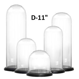 Large Glass Cloche Display Dome Black Wood Base | Glass Vases Depot