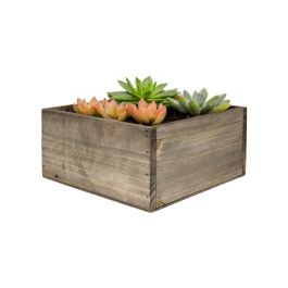 Wood Square Planter Box With Plastic Liner | Glass Vases Depot